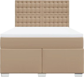 Box spring postel s matrací cappuccino 140x200 cm umělá kůže 3290727