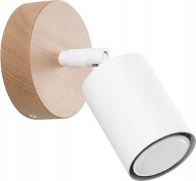 Bílá nástěnná lampa s dřevěnou vložkou Verdo GU10 SL.1285 Sollux lighting