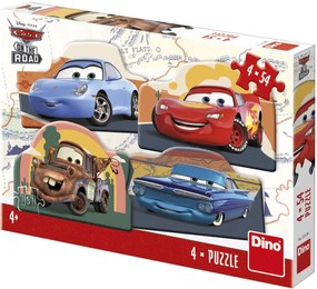 DINO Puzzle Auta na cestě (Cars) 4x54 dílků 19x13cm skládačka dn333284
