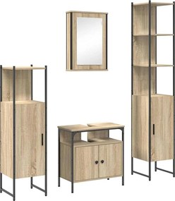 Sada koupelnového nábytku 4 ks Sonoma dub 33 x 33 x 185,5 cm 3399394