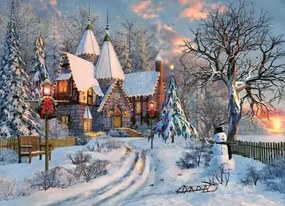 EUROGRAPHICS Puzzle Vánoční chalupa / 1000 dílků / 67,63 × 48,89 cm