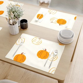 Goldea prostírání na stůl 100% bavlněné plátno - podzimní dýně - sada 2ks 30 x 40 cm