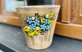 Keramika Javorník Květináč -modrokvětky