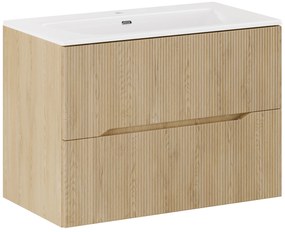 Comad Koupelnová skříňka s keramickým umyvadlem Nordic Cremona 80 cm - dub cremona