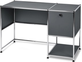 Tchibo - Kovový psací stůl CN3 s výklopnými dvířky - barva: chrom