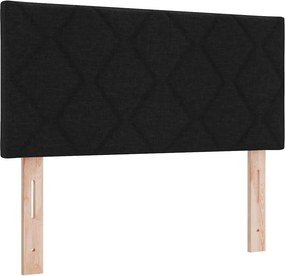 Postel s boxspringem s čelo Černá 100 x 200 cm textil 3340075
