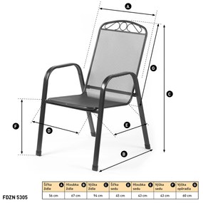 Fieldmann IRIS 4 Sestava zahradního nábytku IRIS 4 Sada venkovního nábytku v drátěném designu, Vyrobené z kvalitního tahokovu, 4 křesla, Možnost