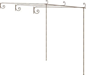 Zahradní pergola hnědá s patinou 3 x 3 x 2,5 m železná 313997