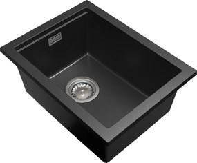 Gamma Decor 3850, 1-komorový granitový dřez 380x500x207 mm, černá, GMA-ZLE000155