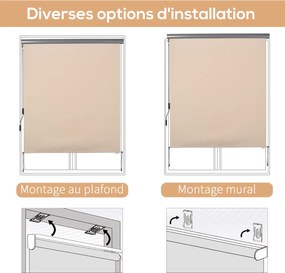 Outsunny Venkovní Rolovací Záclona 2,5 x 1,6 m Skladatelný Vertikální Sluneční Stín s Kličkou, Hliník a Polyester 280 g/m² UV50+ Ochrana pro Balkon, T