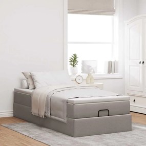 Osmanský rám postele s matrací taupe 80x200cm textil 3311068