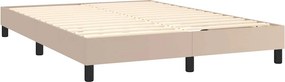 Box spring postel matrace a LED cappuccino 140x200cm umělá kůže 3134230