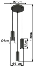 Globo 57918-3H - Lustr na lanku JAMES 3xGU10/25W/230V