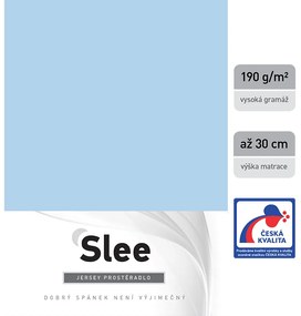 Slee jersey prostěradlo - světle modrá Rozměr: 180 x 200 cm