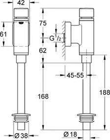 Grohe Rondo - Pisoárový splachovač chrom