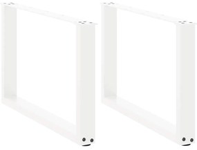 Nohy konferenčního stolku ve tvaru U, 2 ks, bílé, 60 x (30-31) cm, ocel