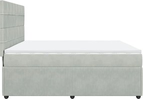 Box spring postel s matrací světle šedá 200x200 cm samet 3292430