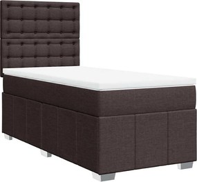 Box spring postel s matrací tmavě hnědá 90x200 cm textil 3291568