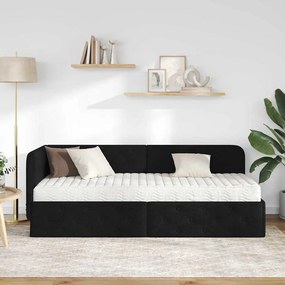 Rohový rám postele Černý 80 x 200 cm textil 3394031