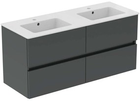 Ideal Standard Eurovit+ - Skříňka s dvojumyvadlem, 55x120x44 cm, 4 zásuvky, tmavě šedá R0577TI