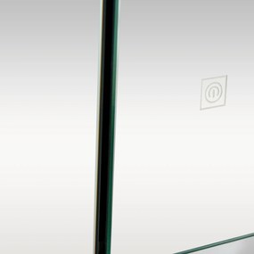 kleankin Koupelnová zrcadlová skříňka na stěnu z MDF se 3 skříňkami, 3 policemi a LED světlem, 90x15x65 cm, černá