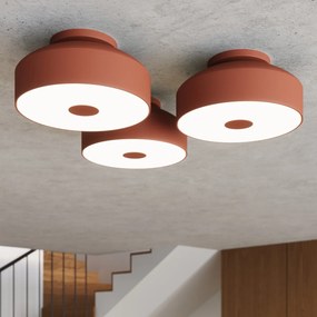 Stropní svítidlo Omiq, 1x okrově červené kovové stínítko, (bílý plast), (fi 30 cm)