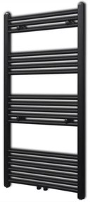 Černý žebříkový radiátor na ručníky rovný ústřední topení 600x1160 mm 141908