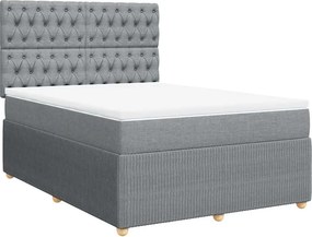 Box spring postel s matrací světle šedá 140 x 200 cm textil 3294386