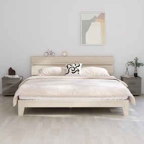 Noční stolky HAMAR 2 ks světle šedé 40x35x44,5 cm masivní dřevo 340411