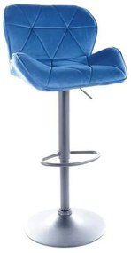 Barová židle Roald Velvet, modrá / šedá