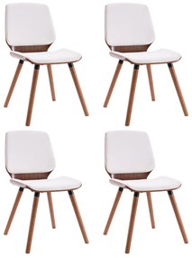 Jídelní židle Bonfield - 4 ks - umělá kůže | bílé