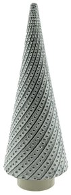Šedý porcelánový dekorační vánoční stromek L - Ø 13*33 cm