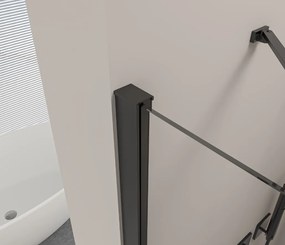 Erga Bern Double, sprchový kout s 2-křídlými dveřmi 100(dveře) x 100(dveře) x 195 cm, 6mm čiré sklo, černý profil, ERG-V02-BERN-D100D100-CL-BK