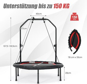 Costway Mini trampolína φ101 cm Fitmess trampolína s výškově nastavitelným
