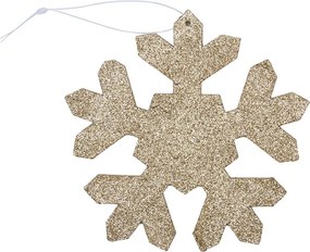 Vánoční ozdoba vločka I, pr. 15 cm, zlatá, překližka, venkovní