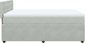 Box spring postel s matrací světle šedá 140x200 cm samet 3290070