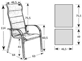 Hliníkové křeslo pevné MIAMI