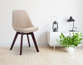 Konferenční židle Borneo V2 Walnuss látka – krémová