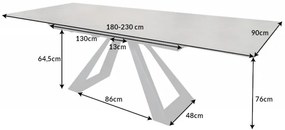 Antracitový rozkládací jídelní stůl Concord 180-230 cm