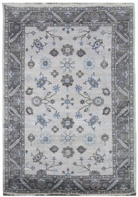 Diamond Carpets koberce Ručně vázaný kusový koberec Diamond DC-USHAK silver/black ROZMĚR: 160x230