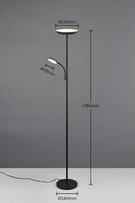 Černá LED stojací lampa (výška 178 cm) Specter – Reality