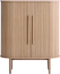 Skříňka v dekoru dubu s posuvnými dveřmi ve světle přírodní barvě 100x118x40 cm Meta – Unique Furniture