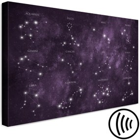 Obraz Vesmírná krajina (1-dílný) - hvězdy a názvy jejich souhvězdí