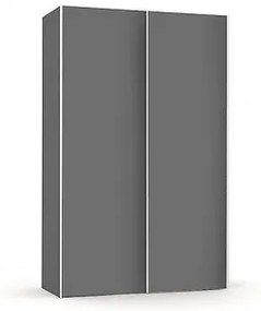 Vysoká šatní skřín REA Houston up 4 - graphite, střední výplň dveří 17505 - plum