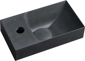 Sapho Small - Umývátko, 31x17 cm, bez přepadu, otvor pro baterii vlevo, antracit PK30016