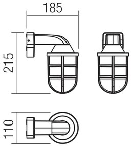 Redo 90207 - Venkovní nástěnné svítidlo CAGE 1xE27/28W/230V IP44 černá