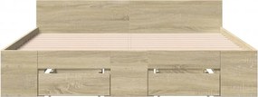 Rám postele se zásuvkami dub sonoma 150x200 cm kompozitní dřevo 3280743