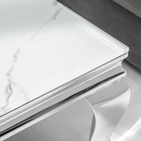 Massive home | Konferenční stolek MODERN BAROCCO 100 CM SILVER mramorový vzhled