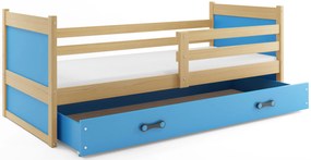 BMS Group Dětská postel s úložným prostorem RICO borovice Velikost postele: 190x80 cm, Barva výplní: Modrá