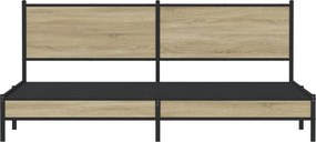 Kovový rám postele bez matrace dub sonoma 200 x 200 cm 3301394